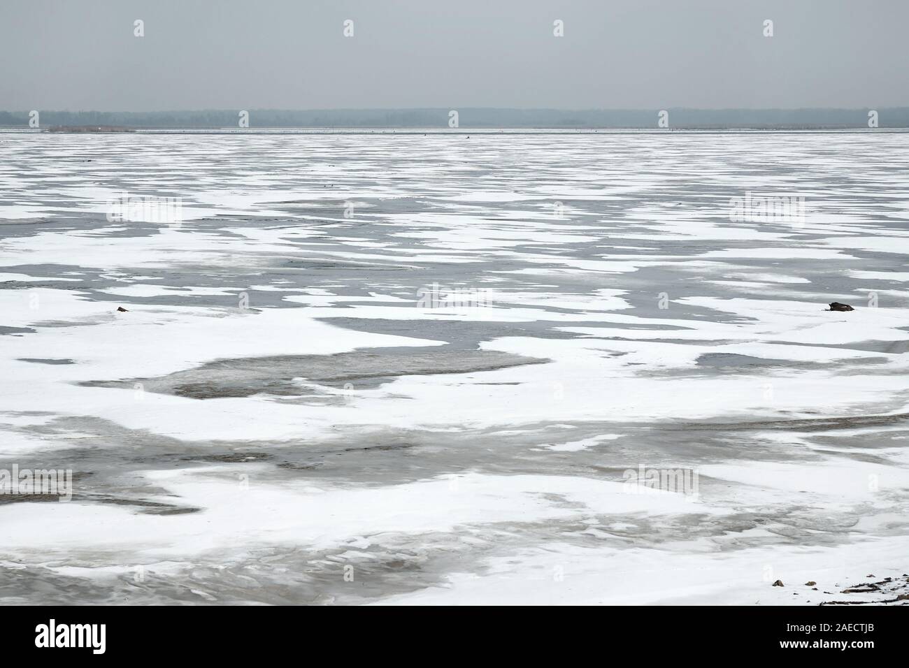 Frozen lake surface Stock Photo - Alamy