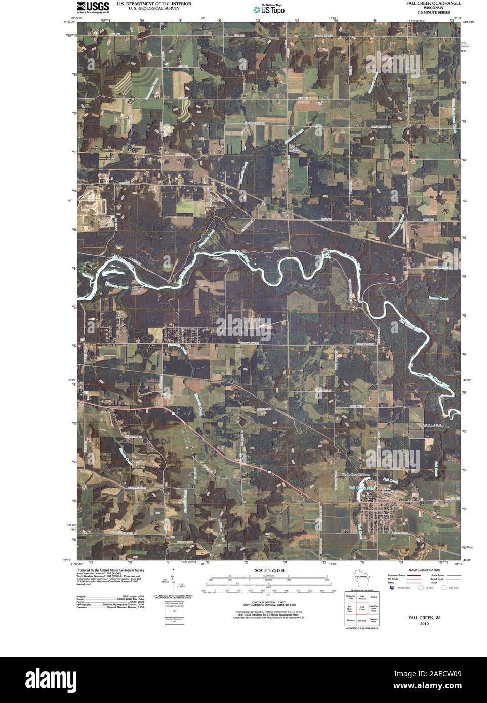 Map of fall creek hi-res stock photography and images - Alamy