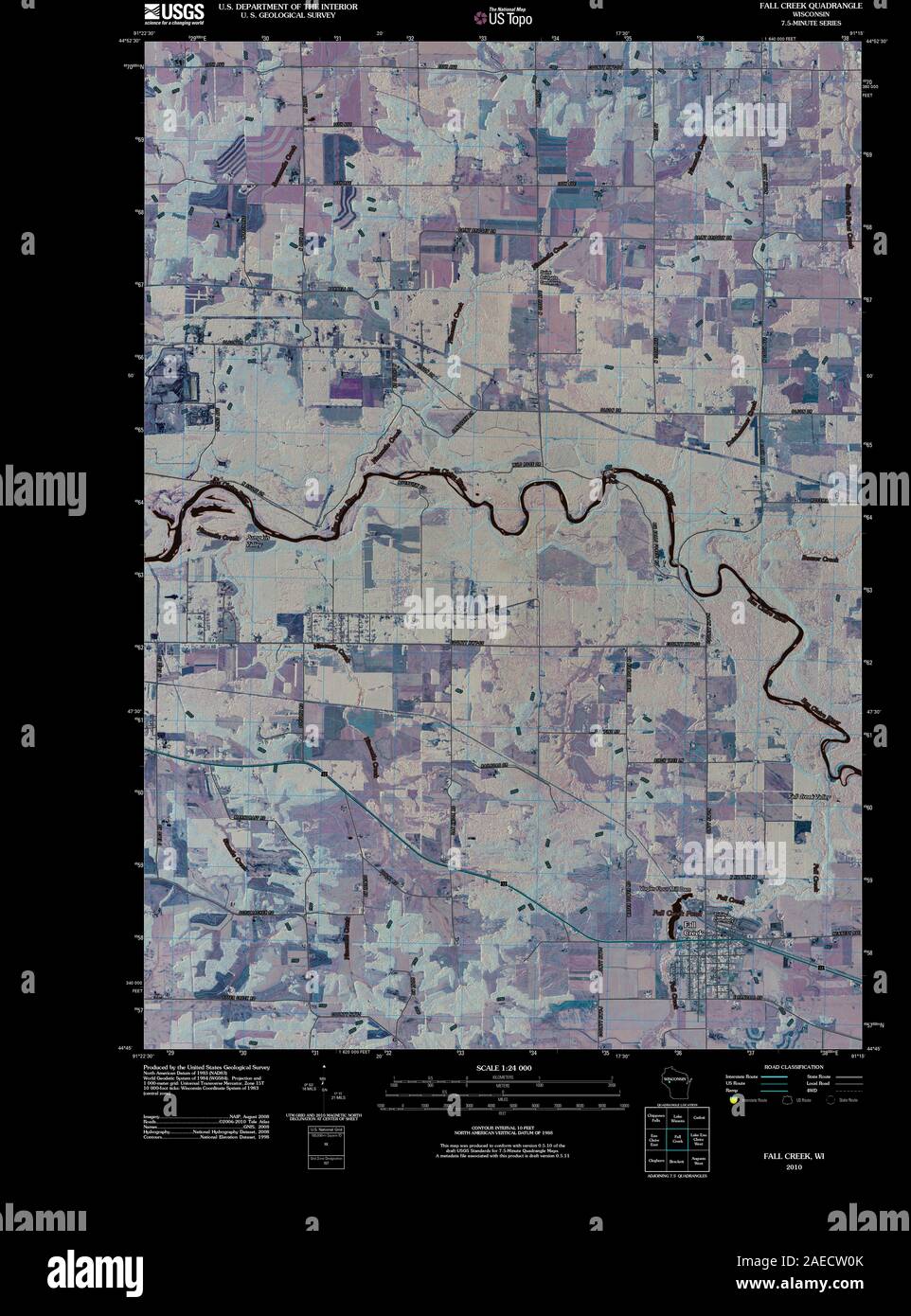 Map of fall creek hi-res stock photography and images - Alamy