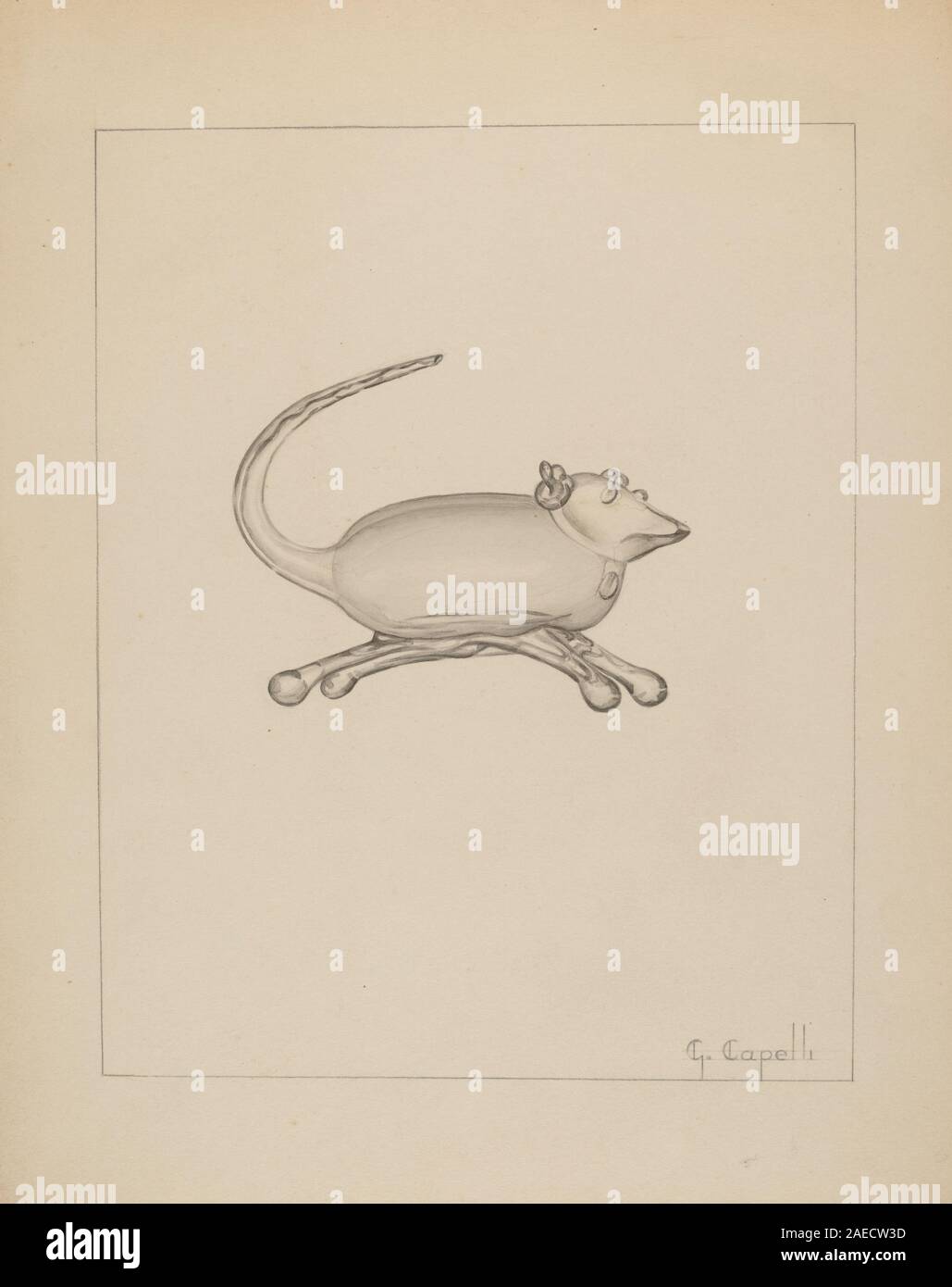 Mouse, circa 1937 by Giacinto Capelli, is a small-scale painting or ...