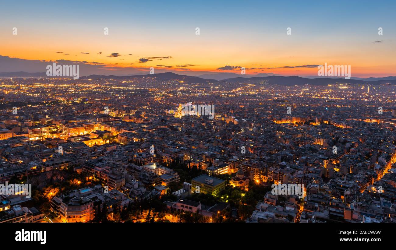 Lycabettus night hi-res stock photography and images - Alamy