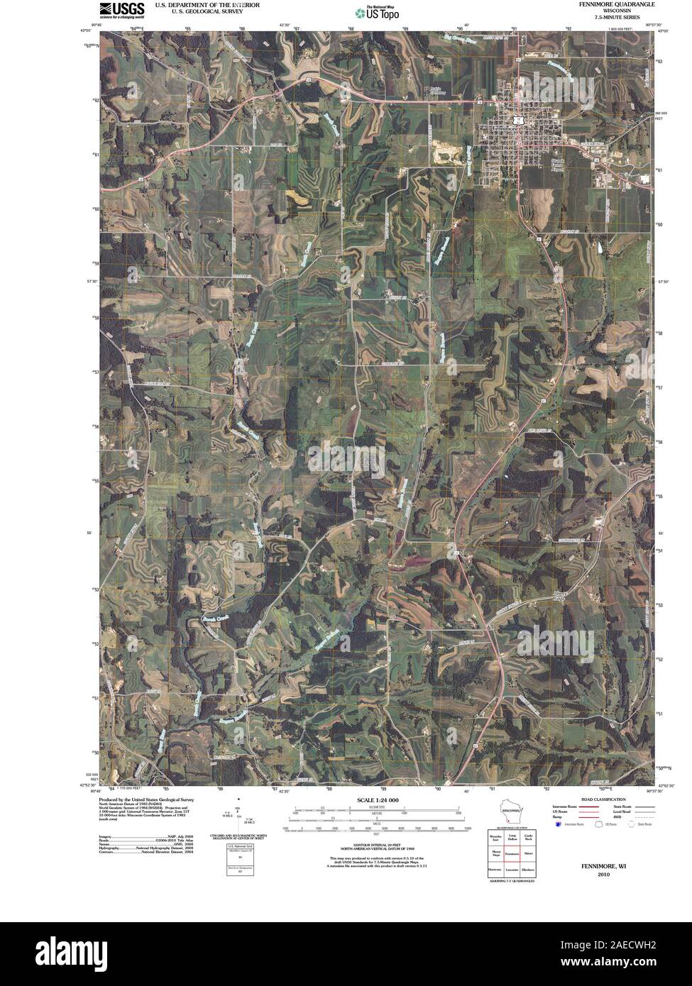 Map of fennimore Cut Out Stock Images & Pictures - Alamy