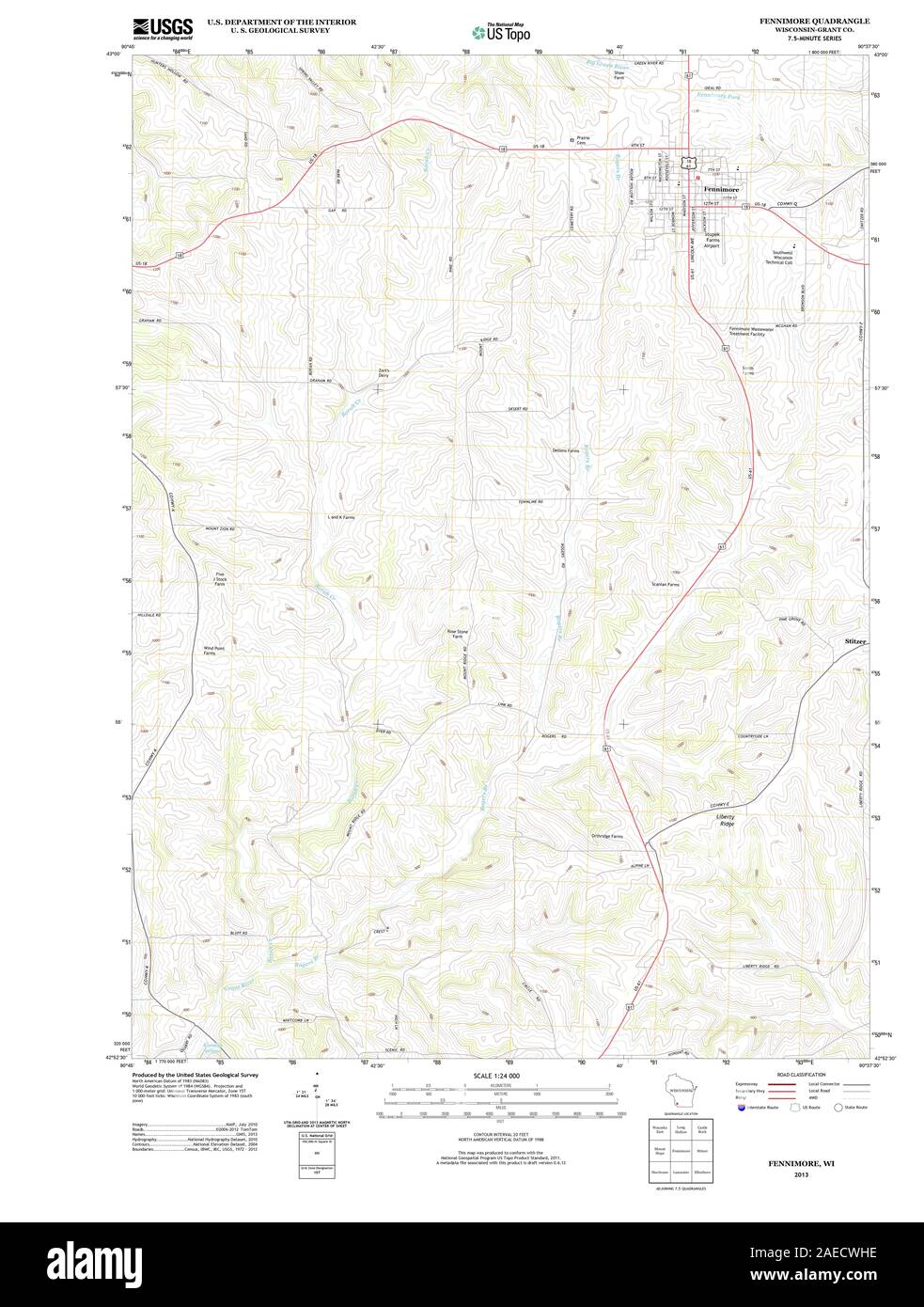 Map of fennimore hi-res stock photography and images - Alamy