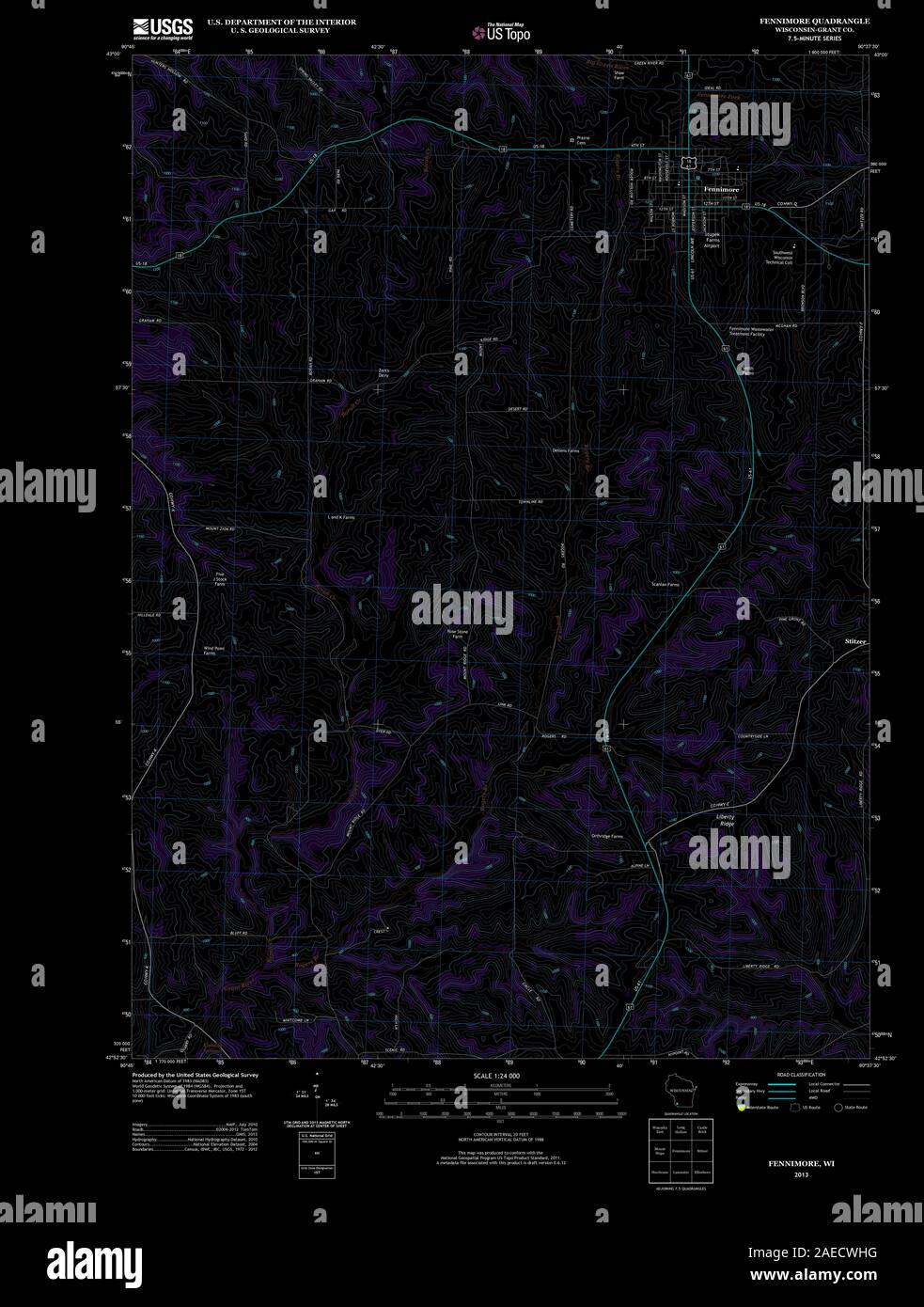 Map of fennimore hi-res stock photography and images - Alamy