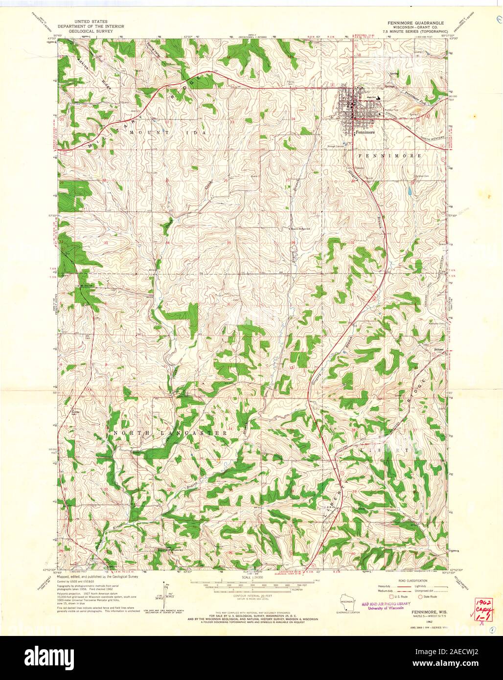 Map of fennimore hi-res stock photography and images - Alamy