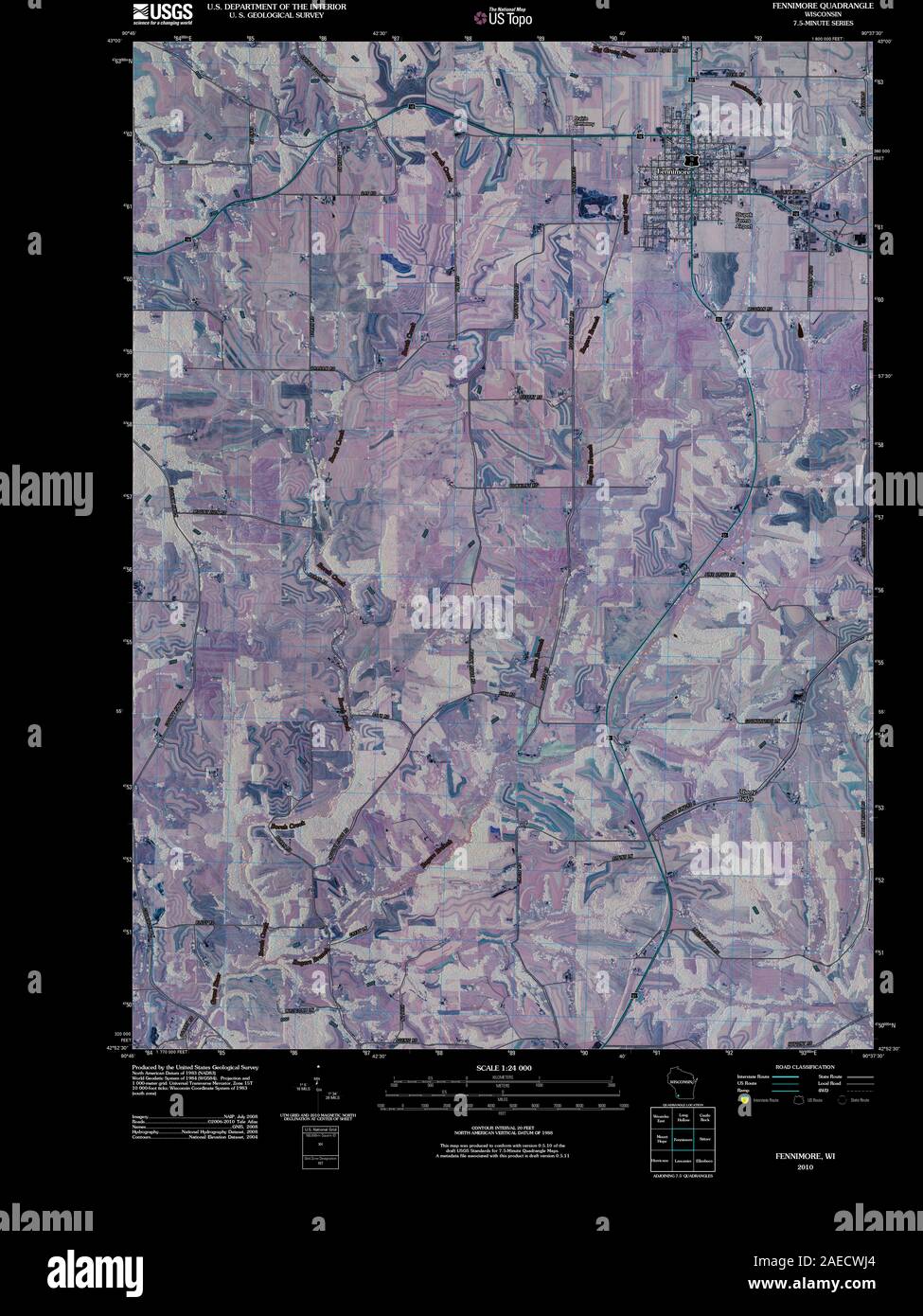 Map of fennimore hi-res stock photography and images - Alamy