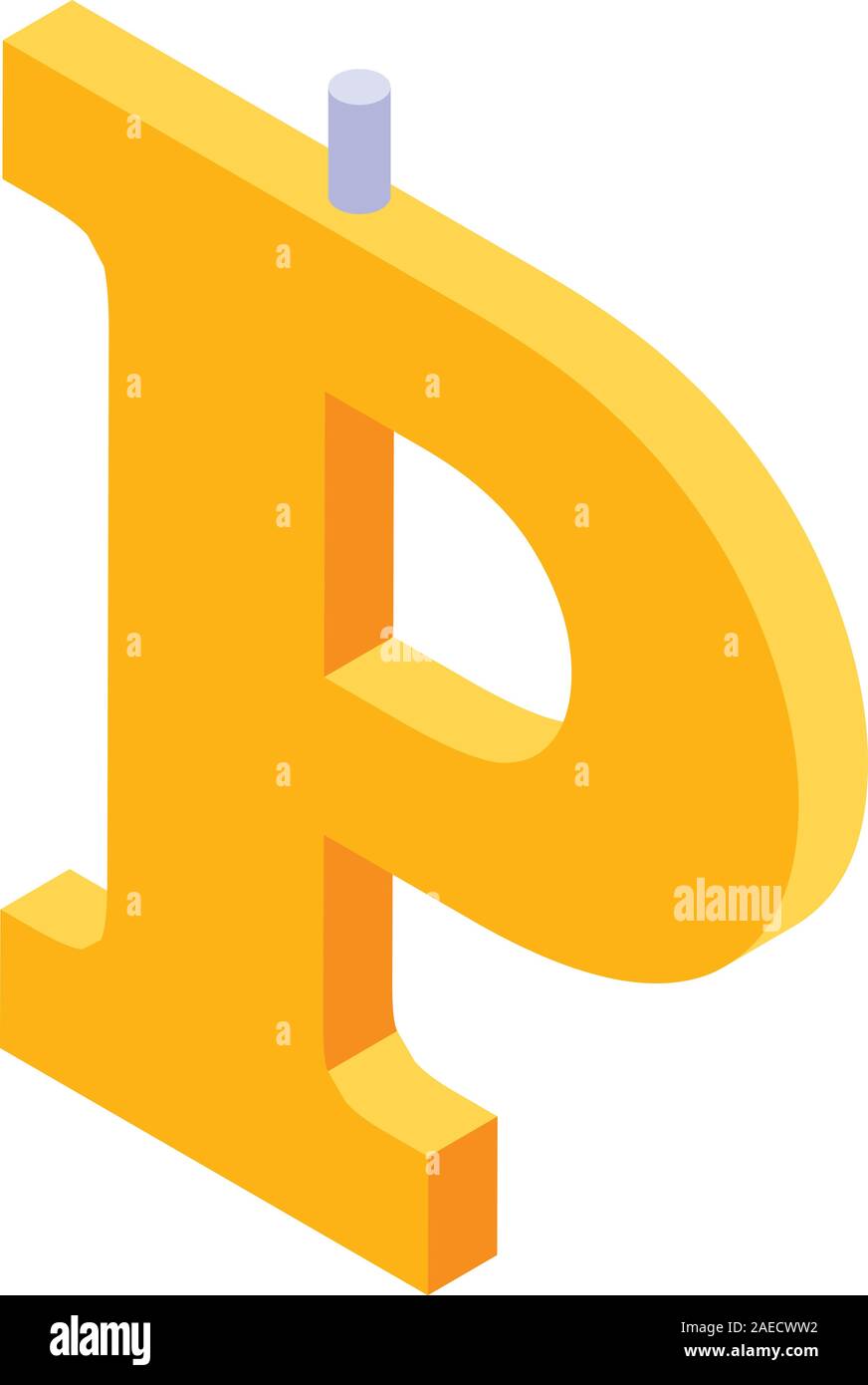 P letter burning candle icon, isometric style Stock Vector Image & Art ...