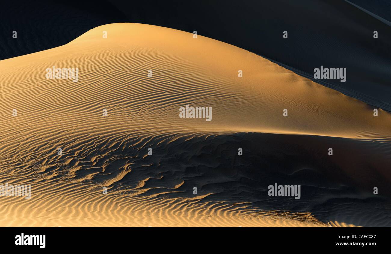 the formation of waved sand textures or pattern on a sand dune in dasht ...