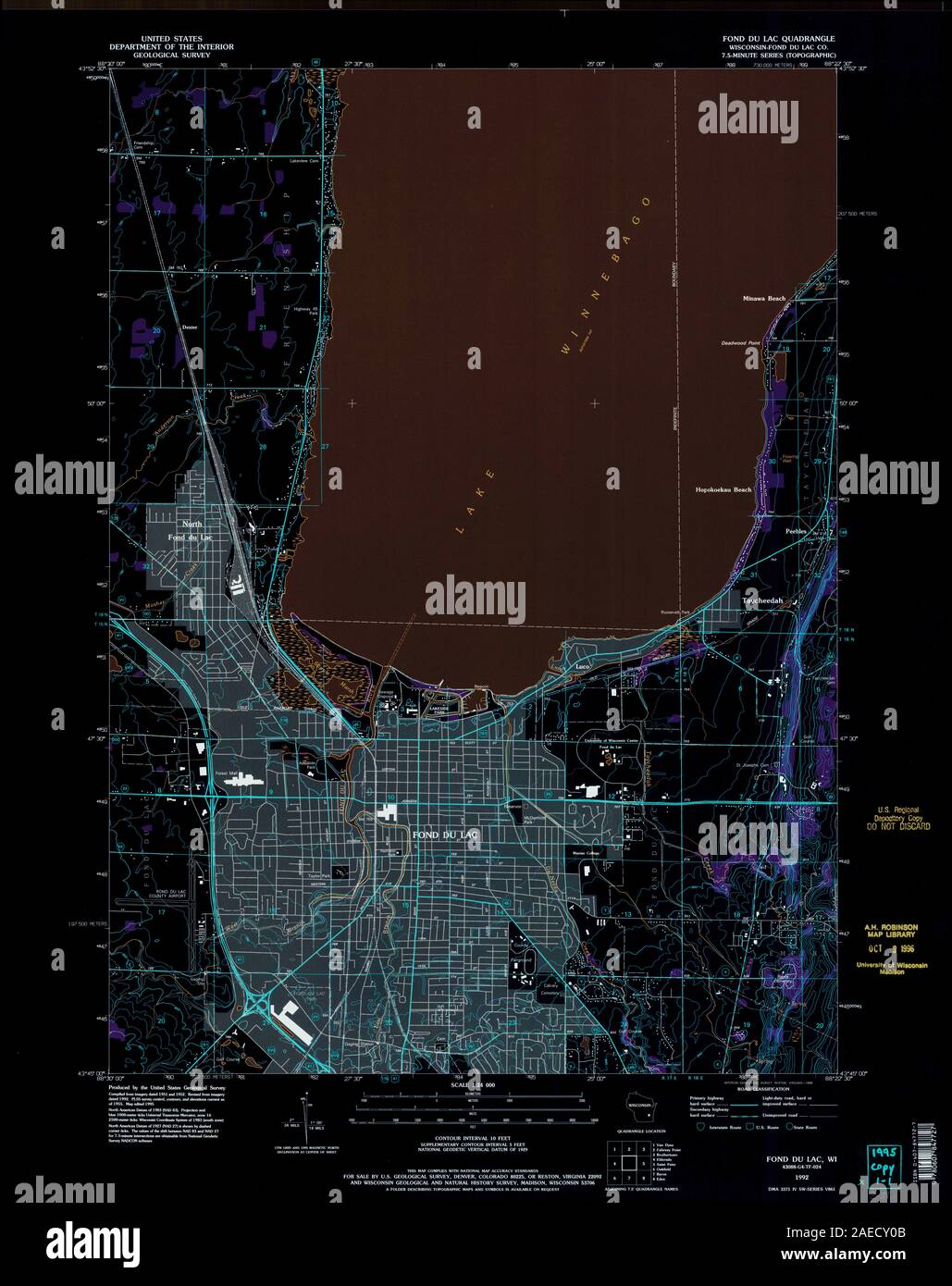 Fond du lac map hi-res stock photography and images - Alamy