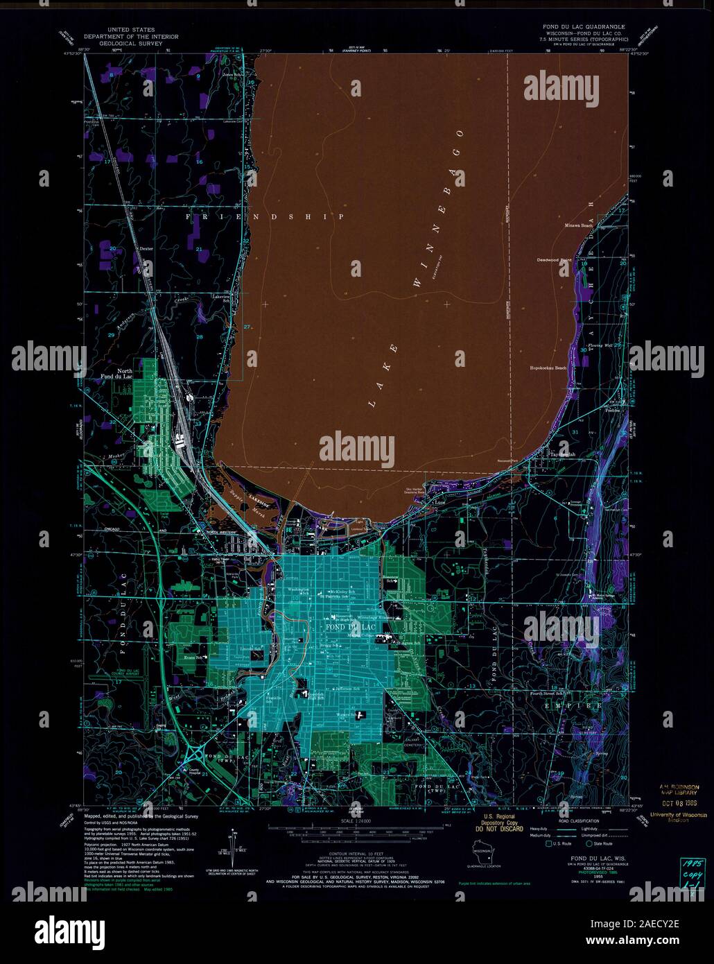 Map of fond du lac hi-res stock photography and images - Alamy