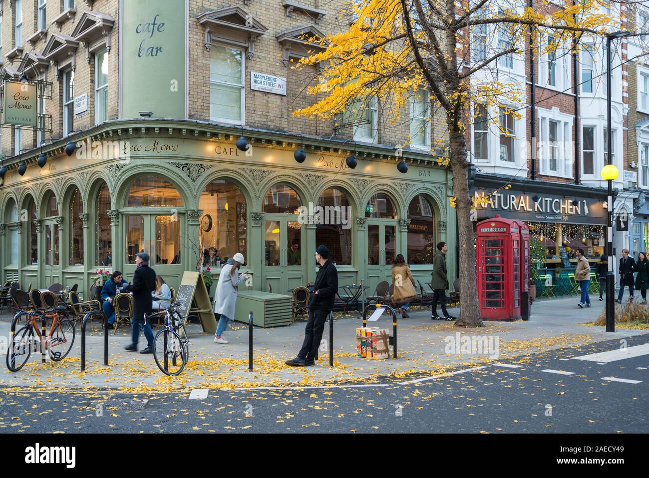 People out and about on a Saturday outside the Coco Momo cafe, bar and ...
