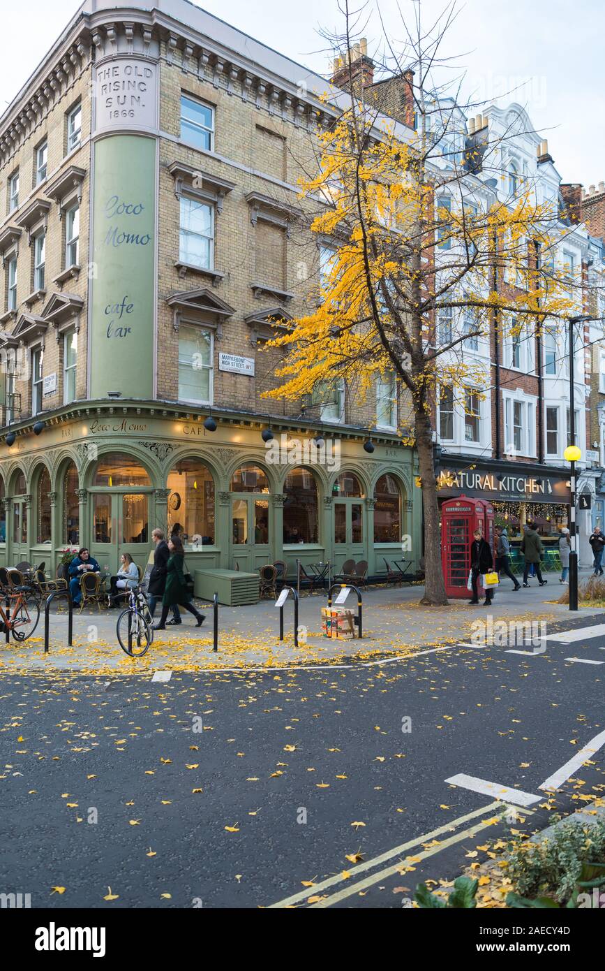 People out and about on a Saturday outside the Coco Momo cafe, bar and ...