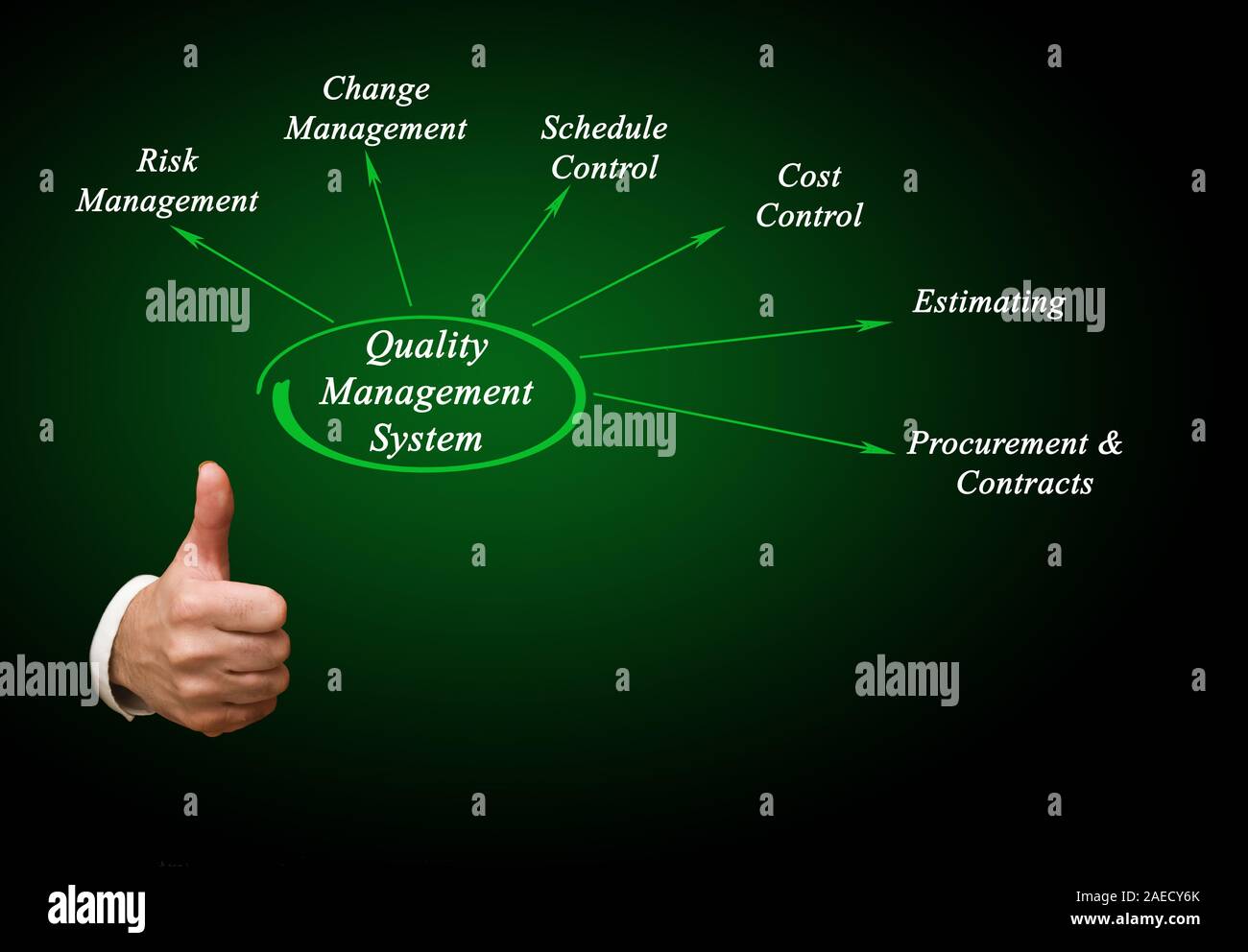 Diagram of Quality Management System Stock Photo - Alamy