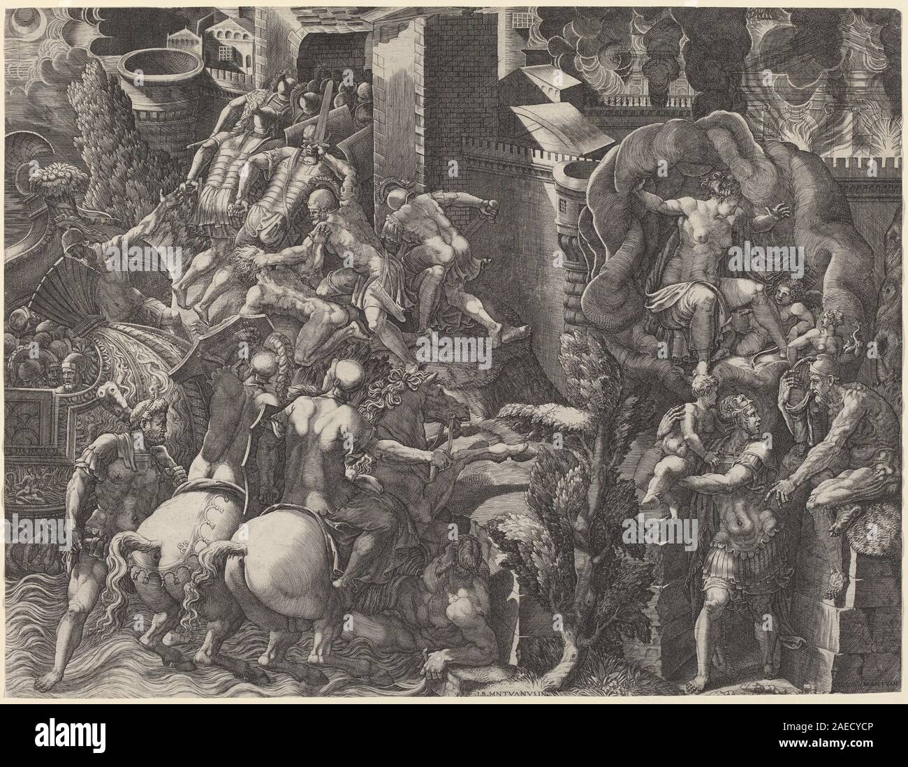 The Fall of Troy and the Escape of Aeneas, created circa 1545 by ...