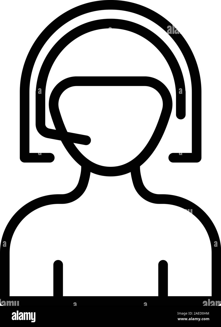 Call center woman icon, outline style Stock Vector Image & Art - Alamy