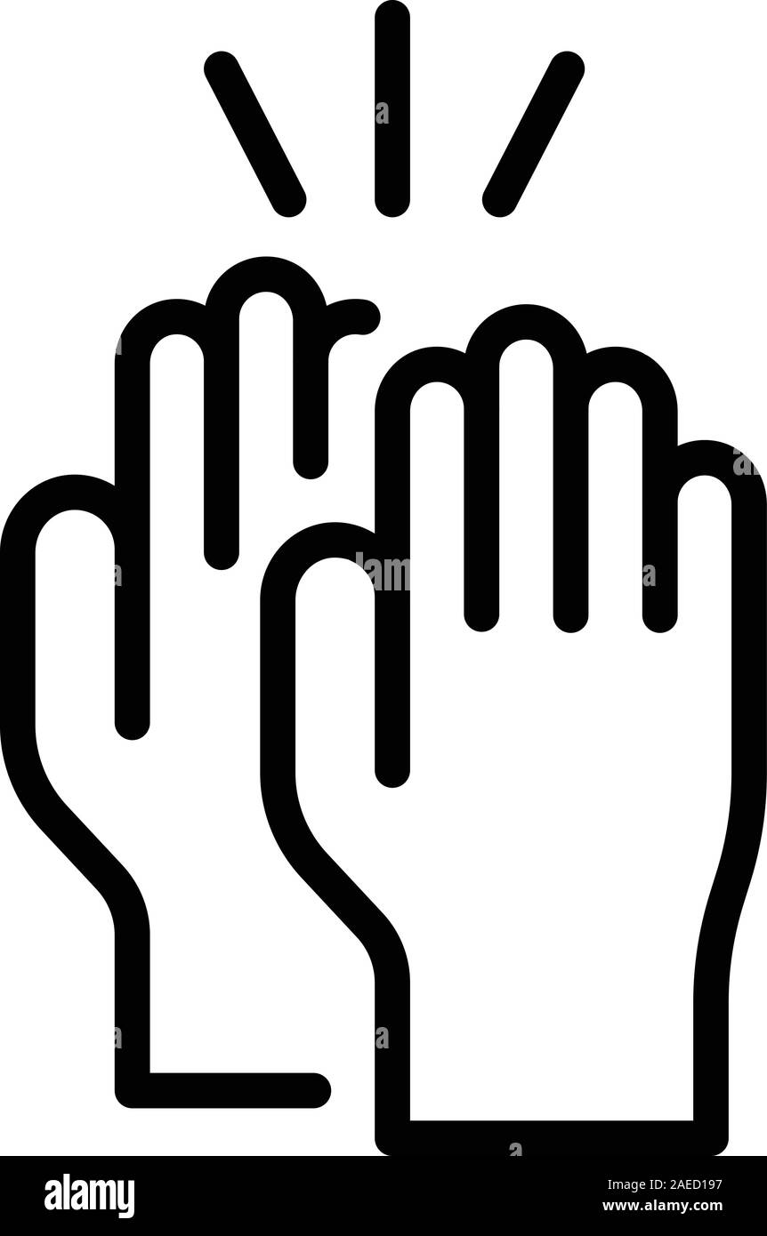 Hands clap icon, outline style Stock Vector Image & Art - Alamy
