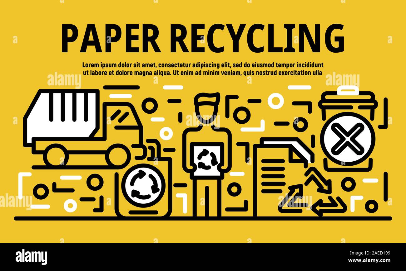 Paper recycling banner, outline style Stock Vector Image & Art - Alamy