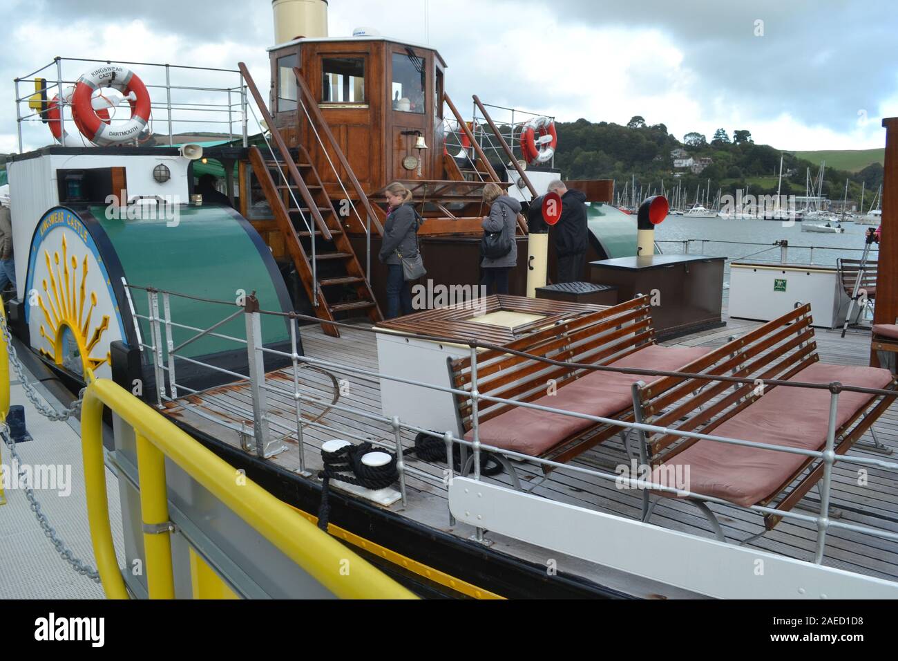 Victorian River Steamer on the River Dart, Dartmouth, Devon, UK. Driver ...