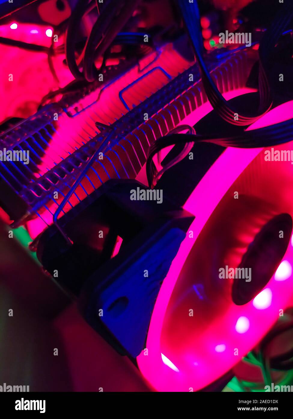 Modern computer air cooling with multi-colored led backlight-fans ...