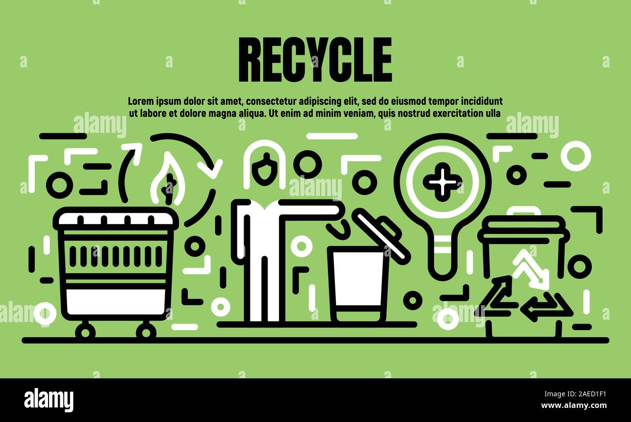 Recycle banner, outline style Stock Vector Image & Art - Alamy