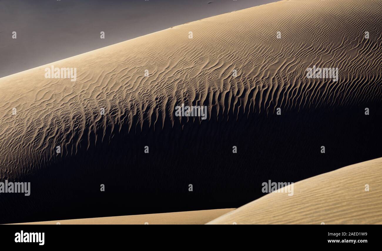 the formation of waved sand textures or pattern on a sand dune in dasht ...
