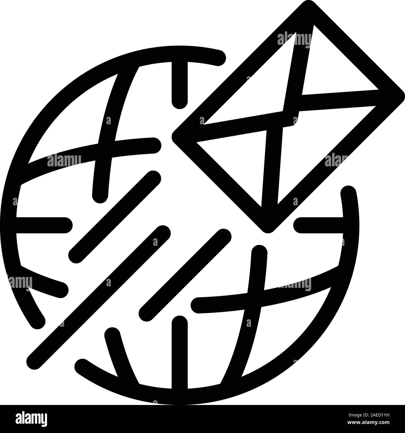 Global mail icon, outline style Stock Vector Image & Art - Alamy