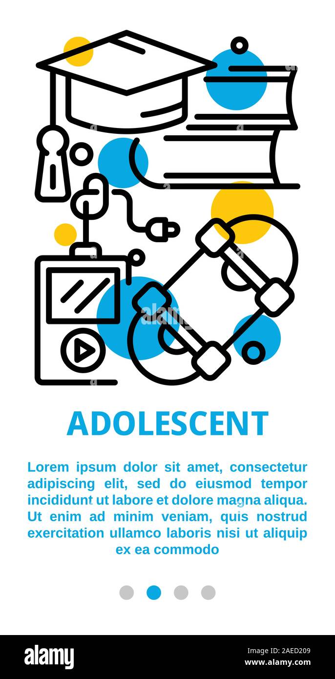 Adolescent banner, outline style Stock Vector Image & Art - Alamy