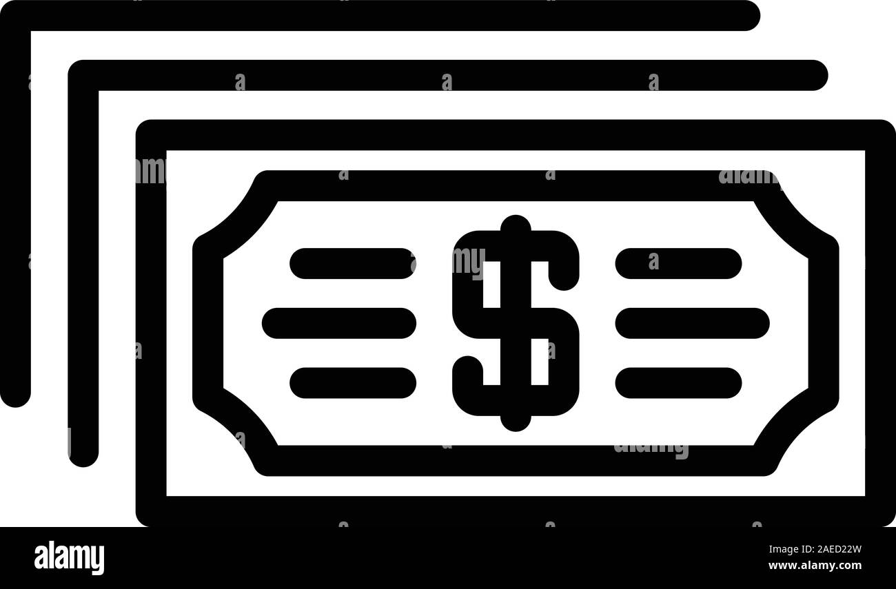 Money cash icon, outline style Stock Vector Image & Art - Alamy