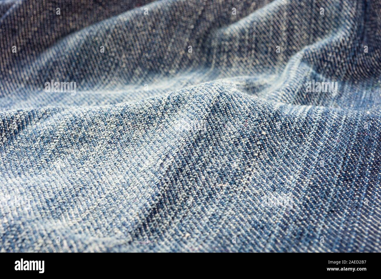 clothing items blue washed faded jeans cotton fabric texture with seams ...