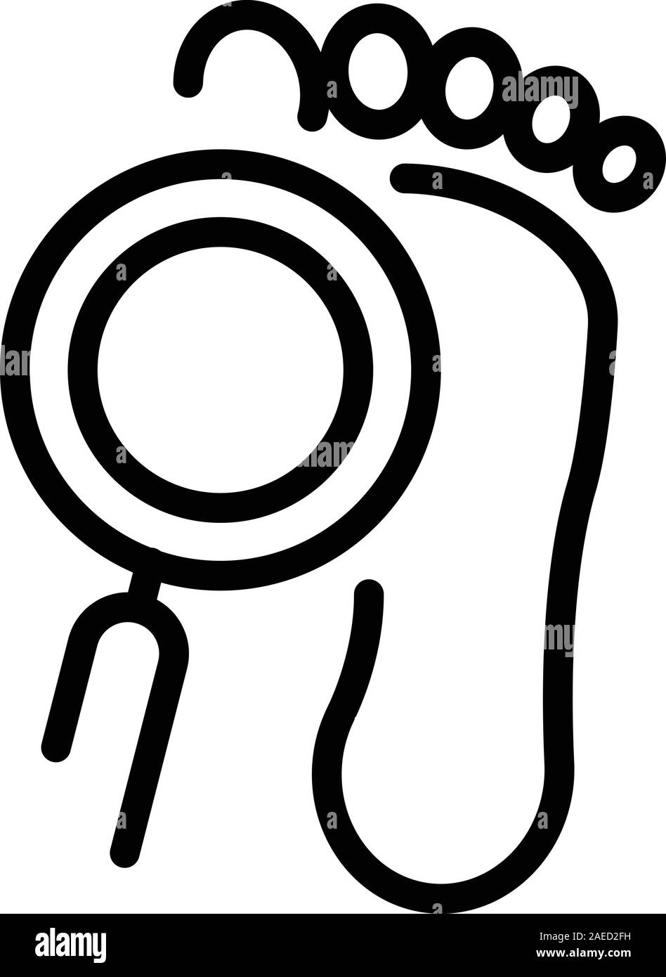 Foot print under magnifier icon, outline style Stock Vector Image & Art ...