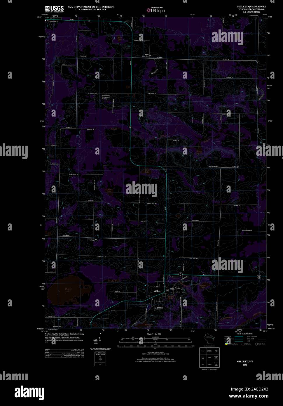 Gillett map hi-res stock photography and images - Alamy