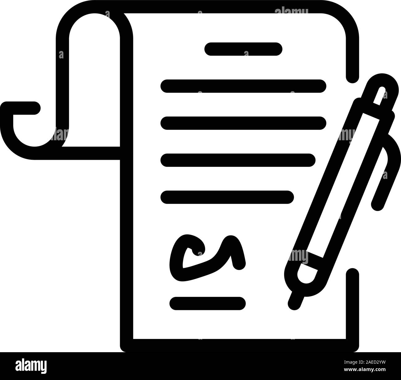 Justice signature paper icon, outline style Stock Vector Image & Art ...
