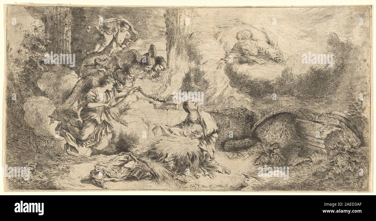 Giovanni Benedetto Castiglione, God the Father and Angels Adoring the ...
