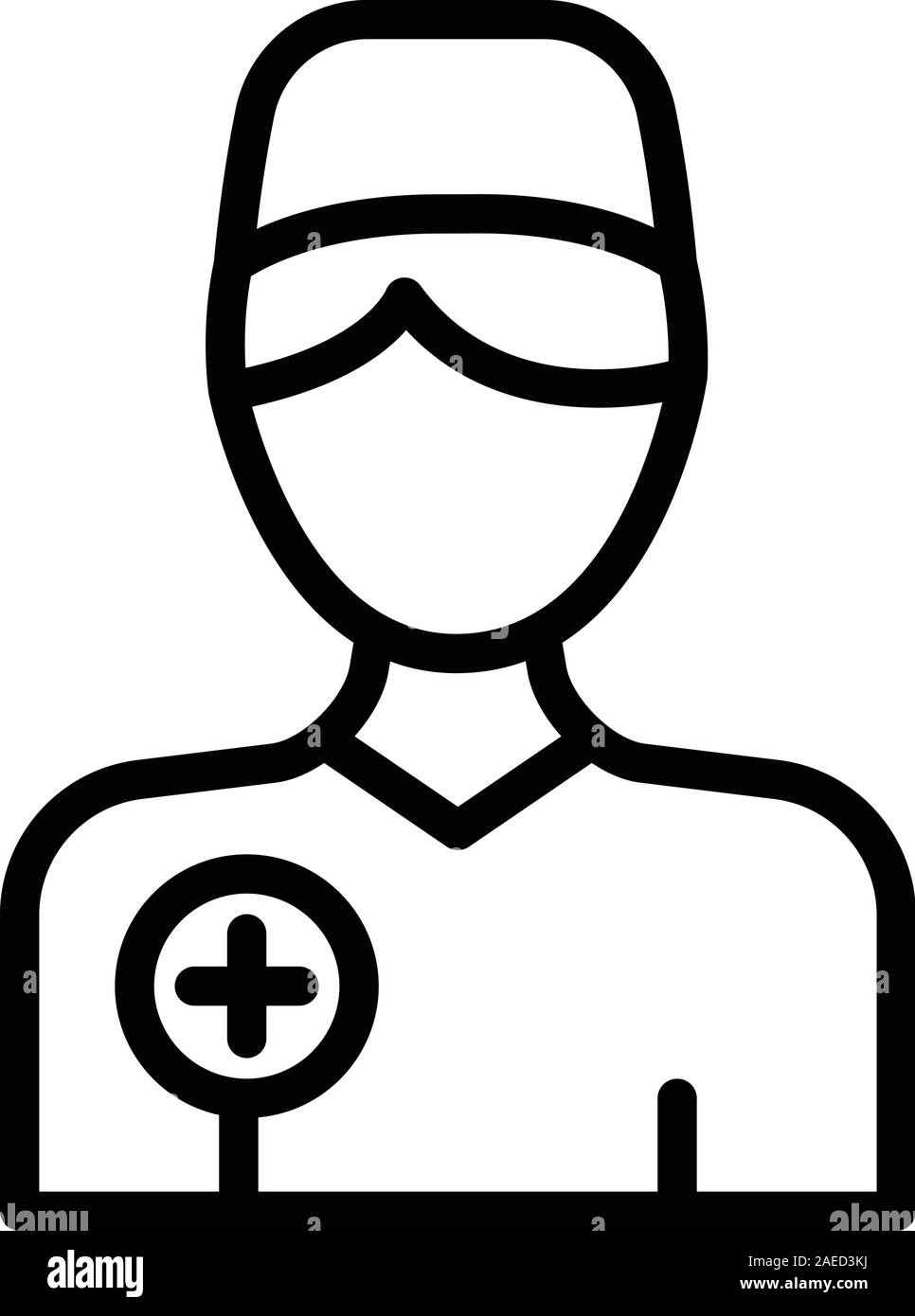Young nurse icon, outline style Stock Vector Image & Art - Alamy