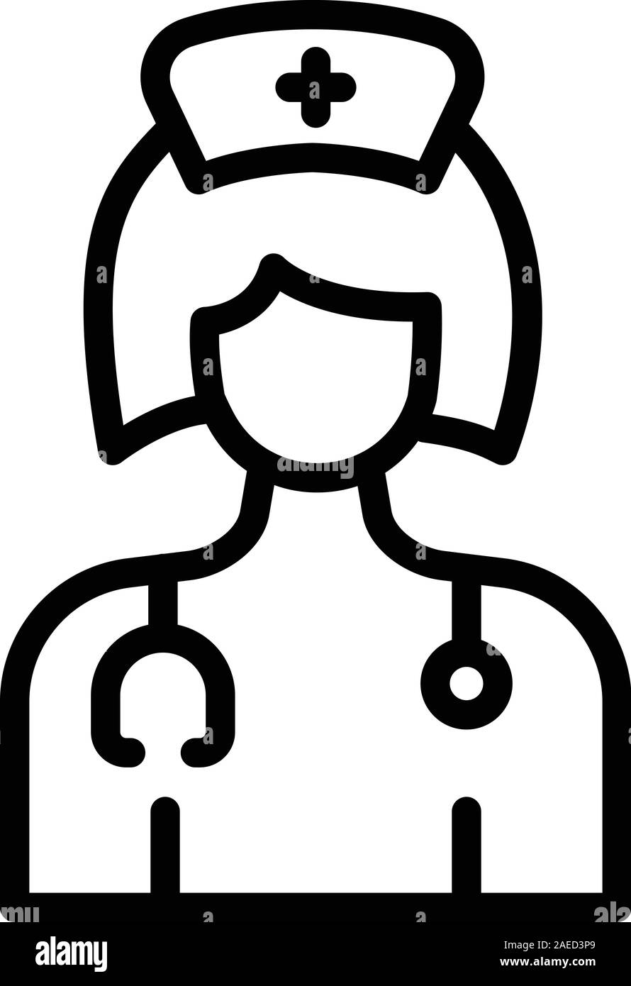 Female nurse icon, outline style Stock Vector Image & Art - Alamy