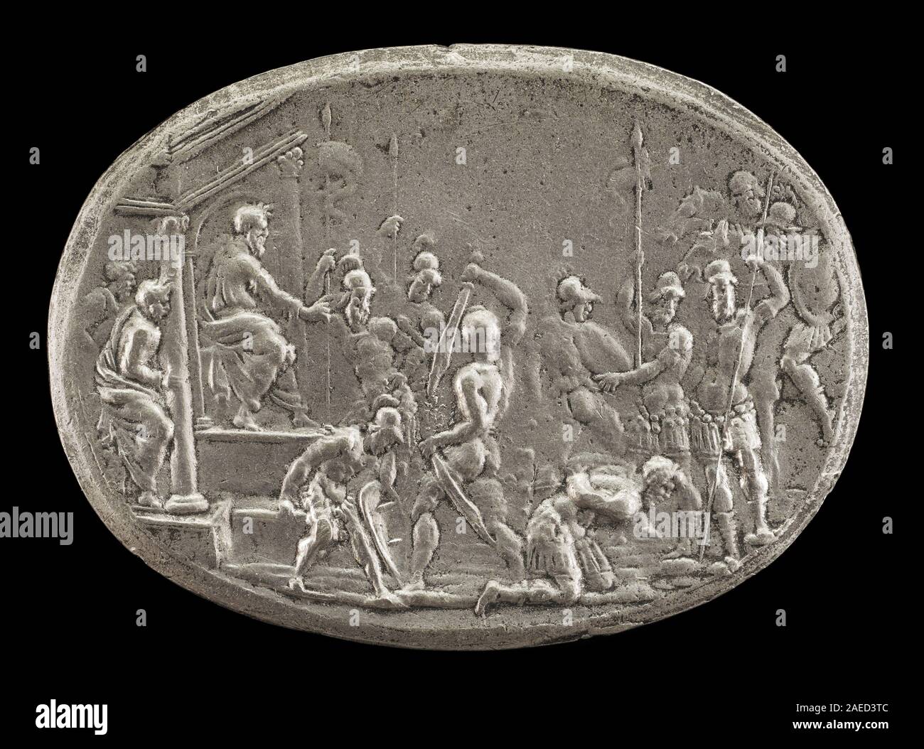 This work by Giovanni Bernardi depicts the Justice of Brutus, showing ...