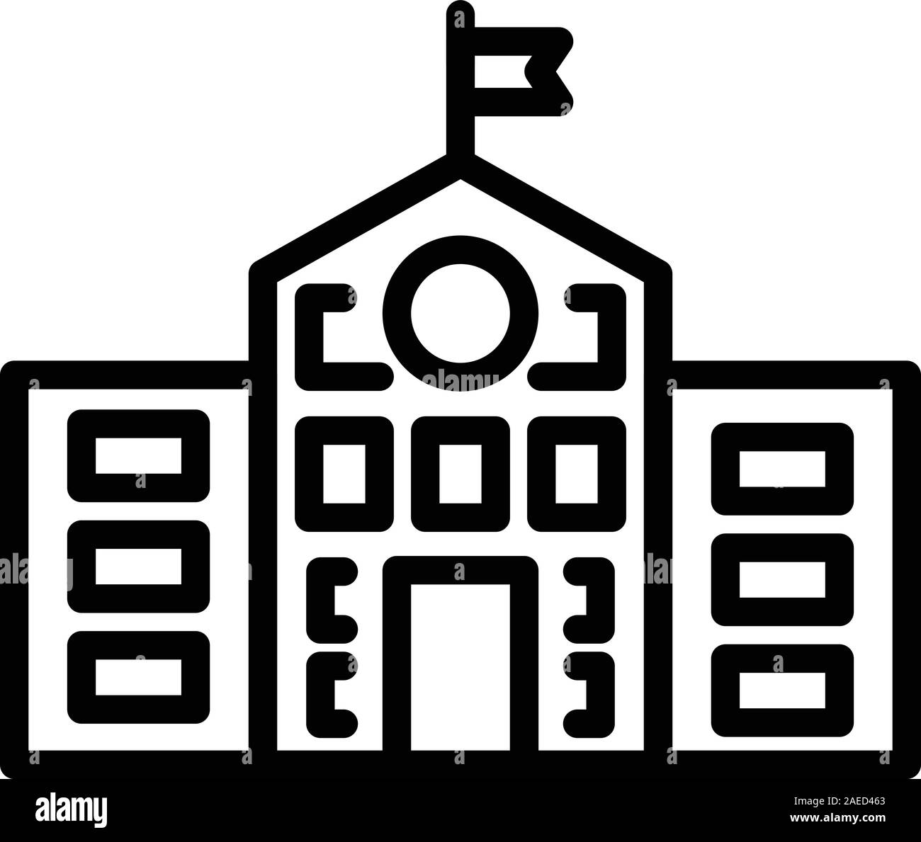 School building icon, outline style Stock Vector Image & Art - Alamy
