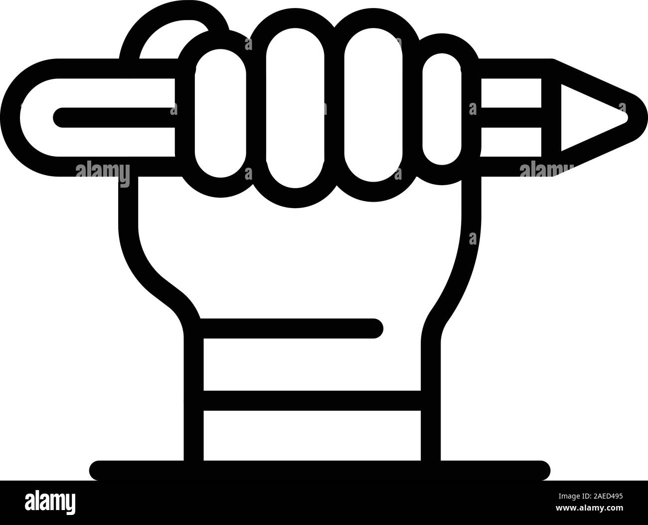 Pen in hand icon, outline style Stock Vector Image & Art - Alamy