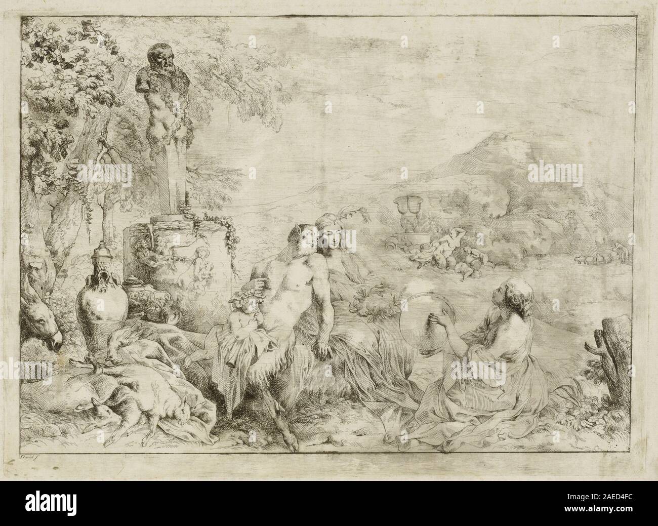 Giovanni David after Giovanni Benedetto Castiglione, Landscape with a ...