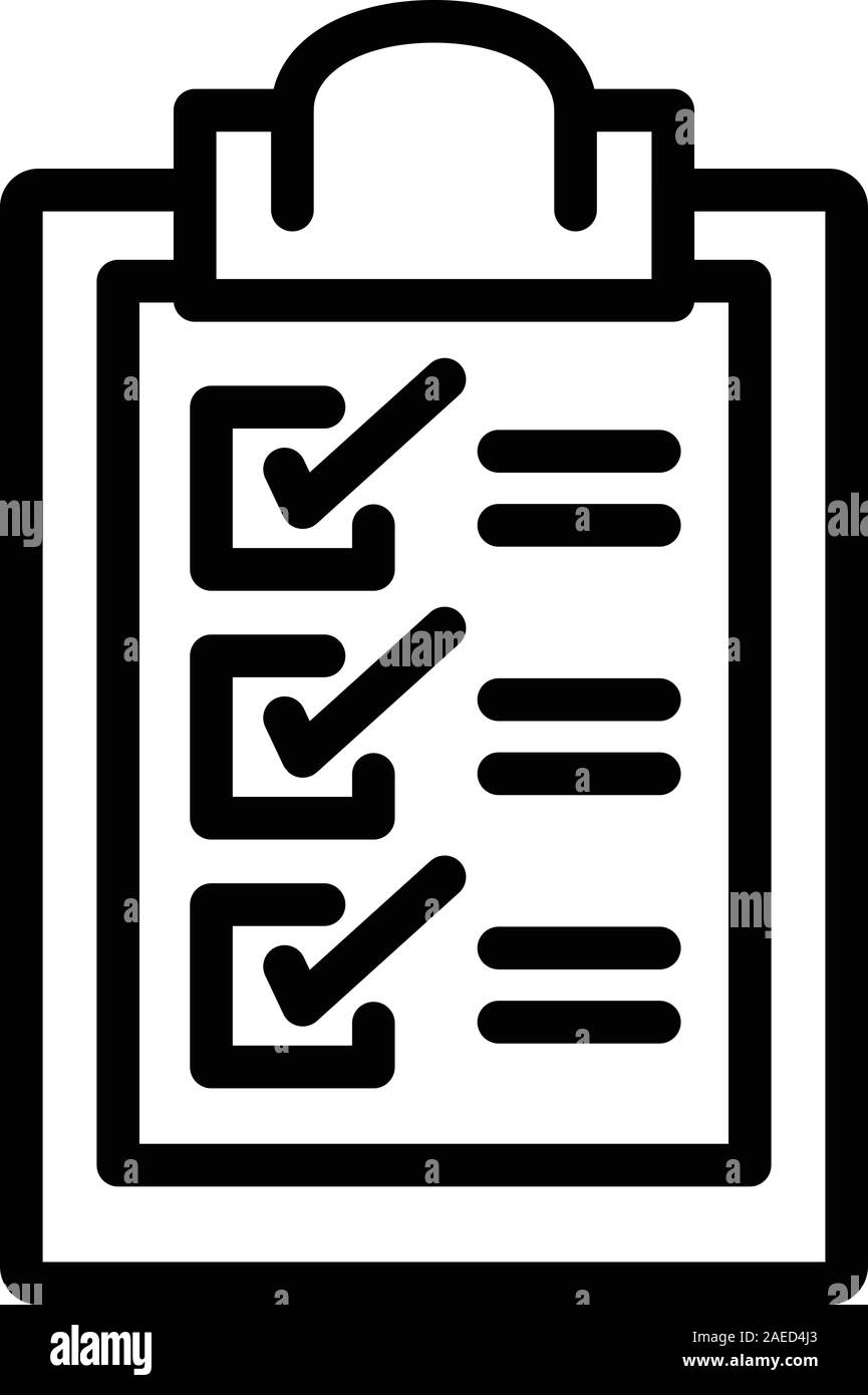 Clipboard icon, outline style Stock Vector Image & Art - Alamy