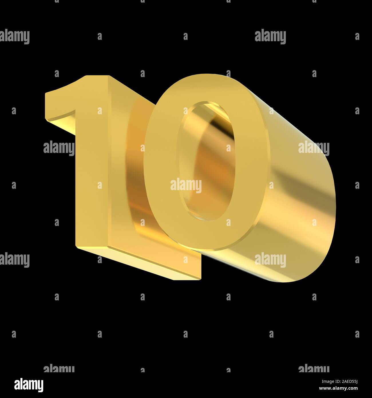 3d golden number 10 isolated hi-res stock photography and images - Alamy