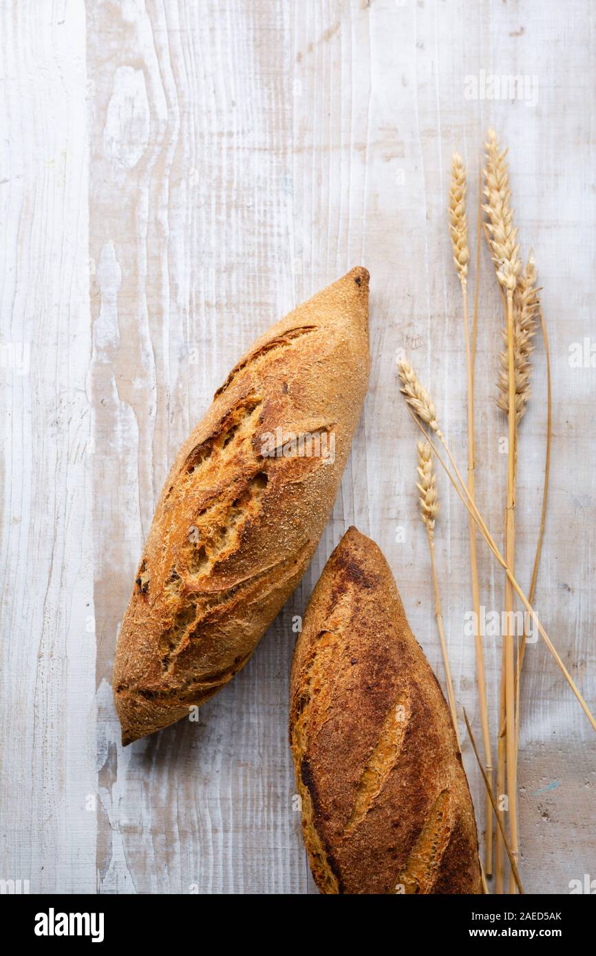 Two loaves of rye bread top view Stock Photo - Alamy