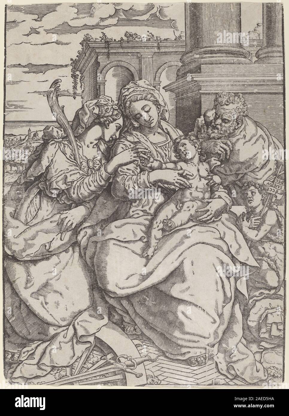 Giovanni Gallo after Marco Pino, Madonna and Child with Saint Catherine ...