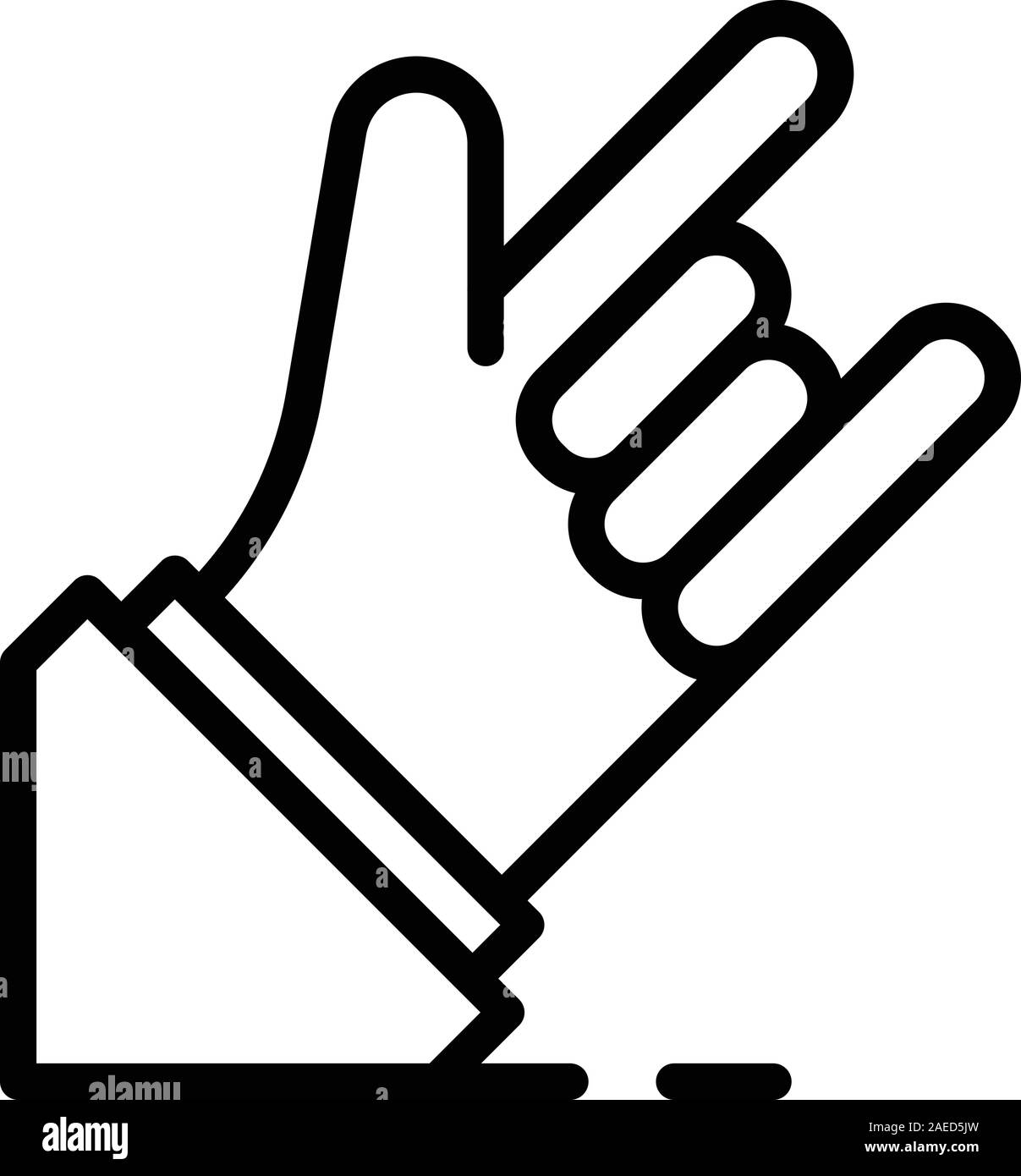Rock hand sign icon, outline style Stock Vector Image & Art - Alamy