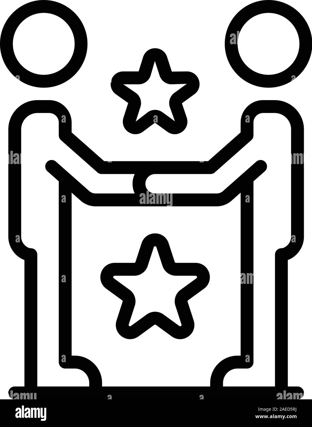 New star friendship icon, outline style Stock Vector Image & Art - Alamy