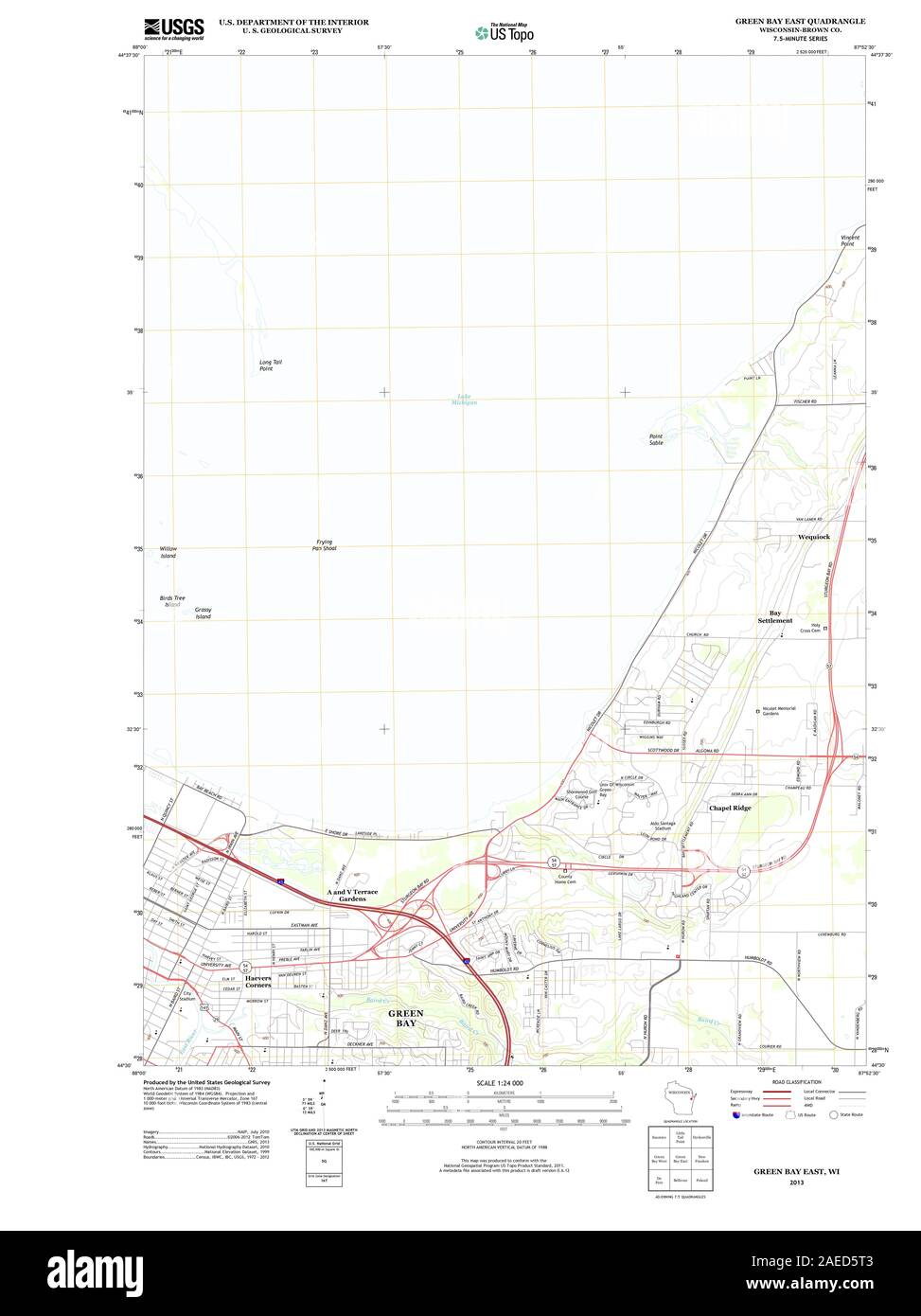 Green Bay Map Cut Out Stock Images & Pictures - Alamy