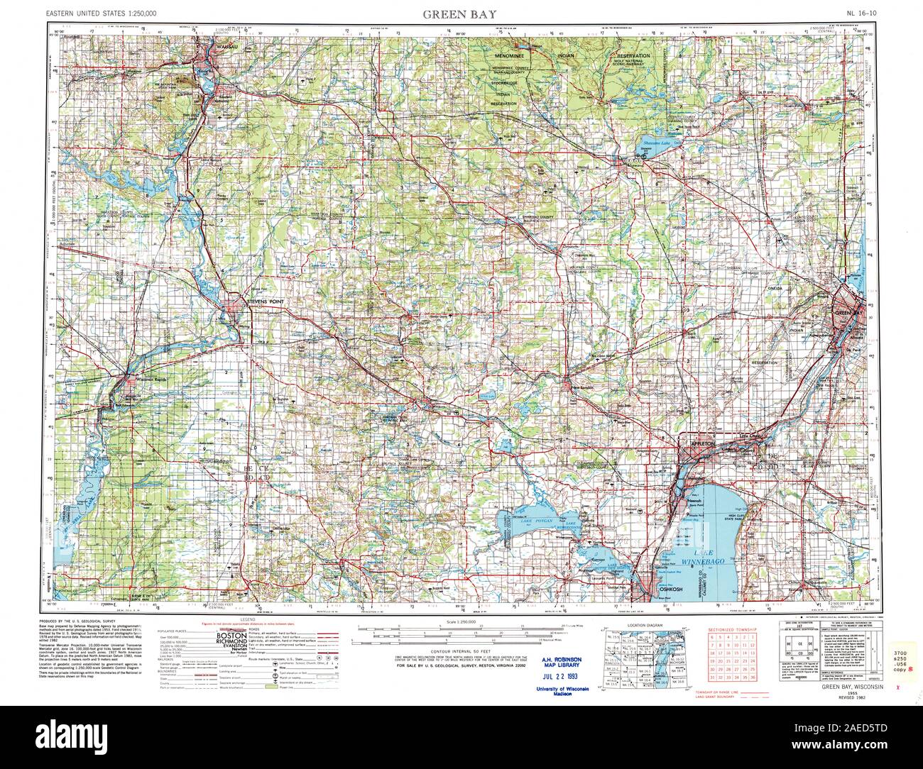 Map of green bay Cut Out Stock Images & Pictures - Alamy