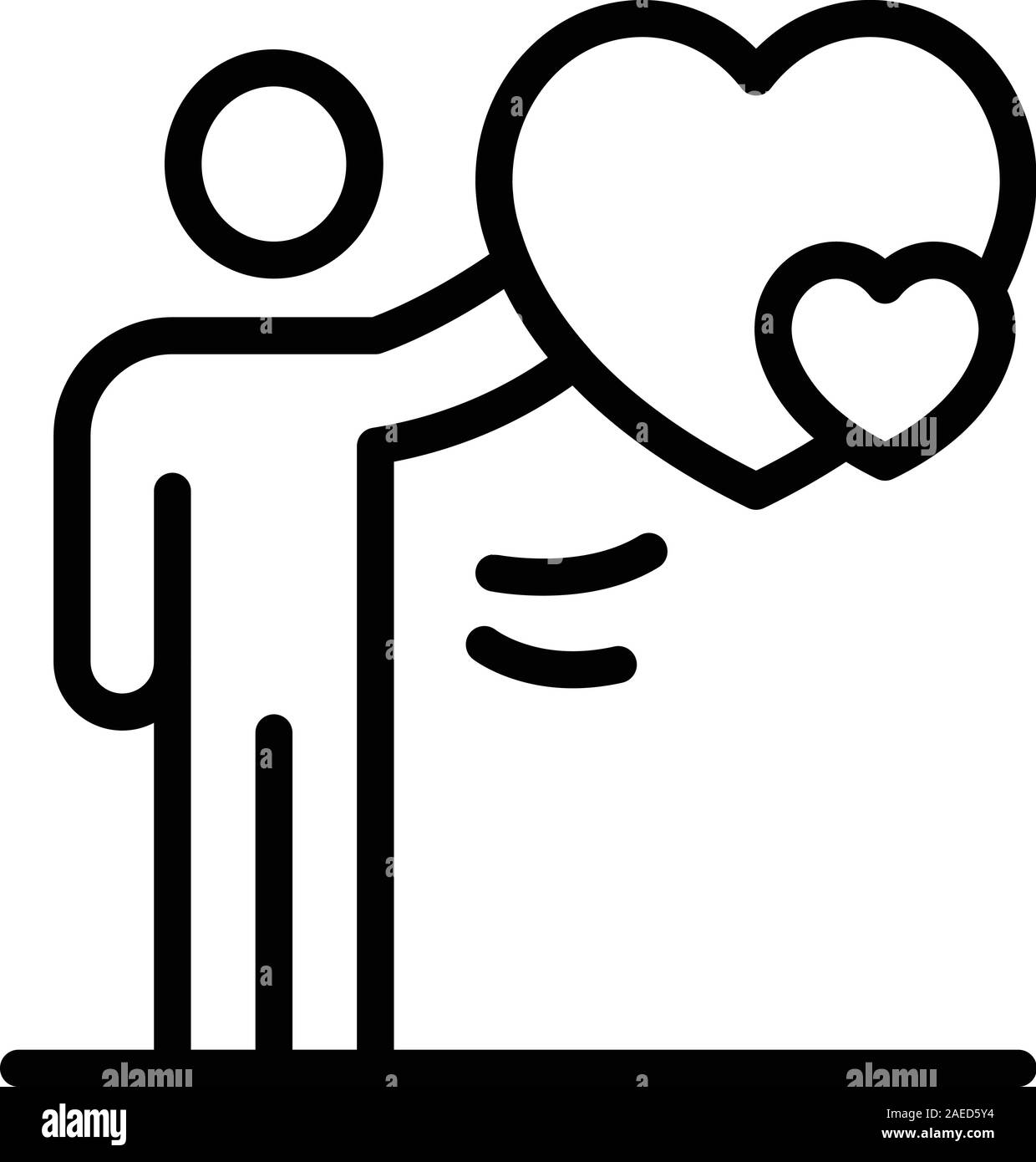 Friend take heart icon, outline style Stock Vector Image & Art - Alamy