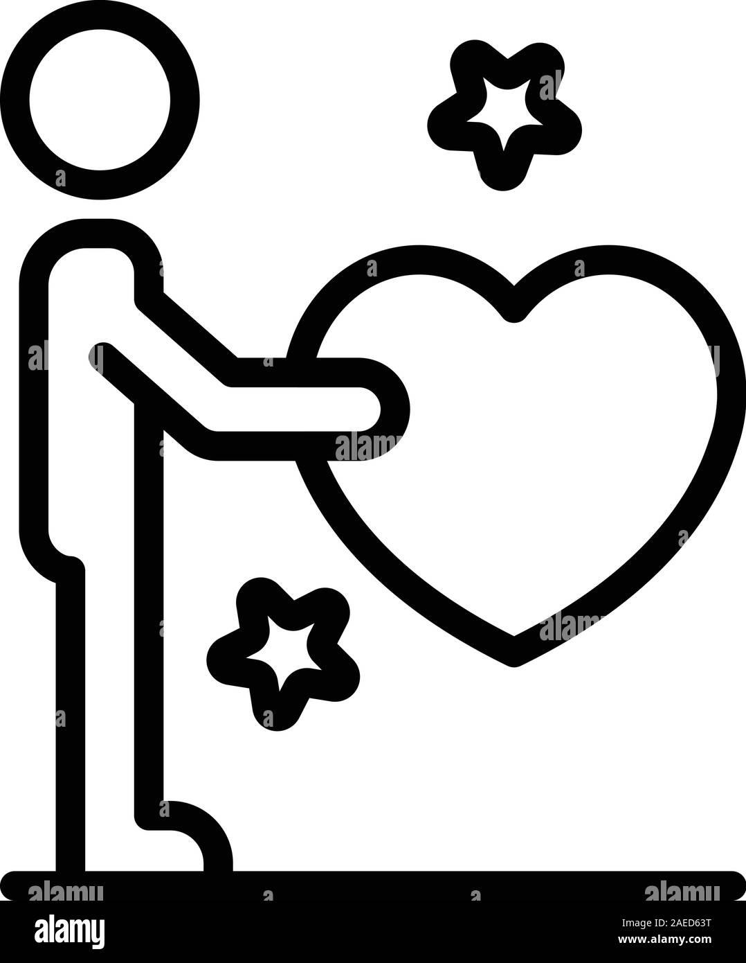 Friend give heart icon, outline style Stock Vector Image & Art - Alamy