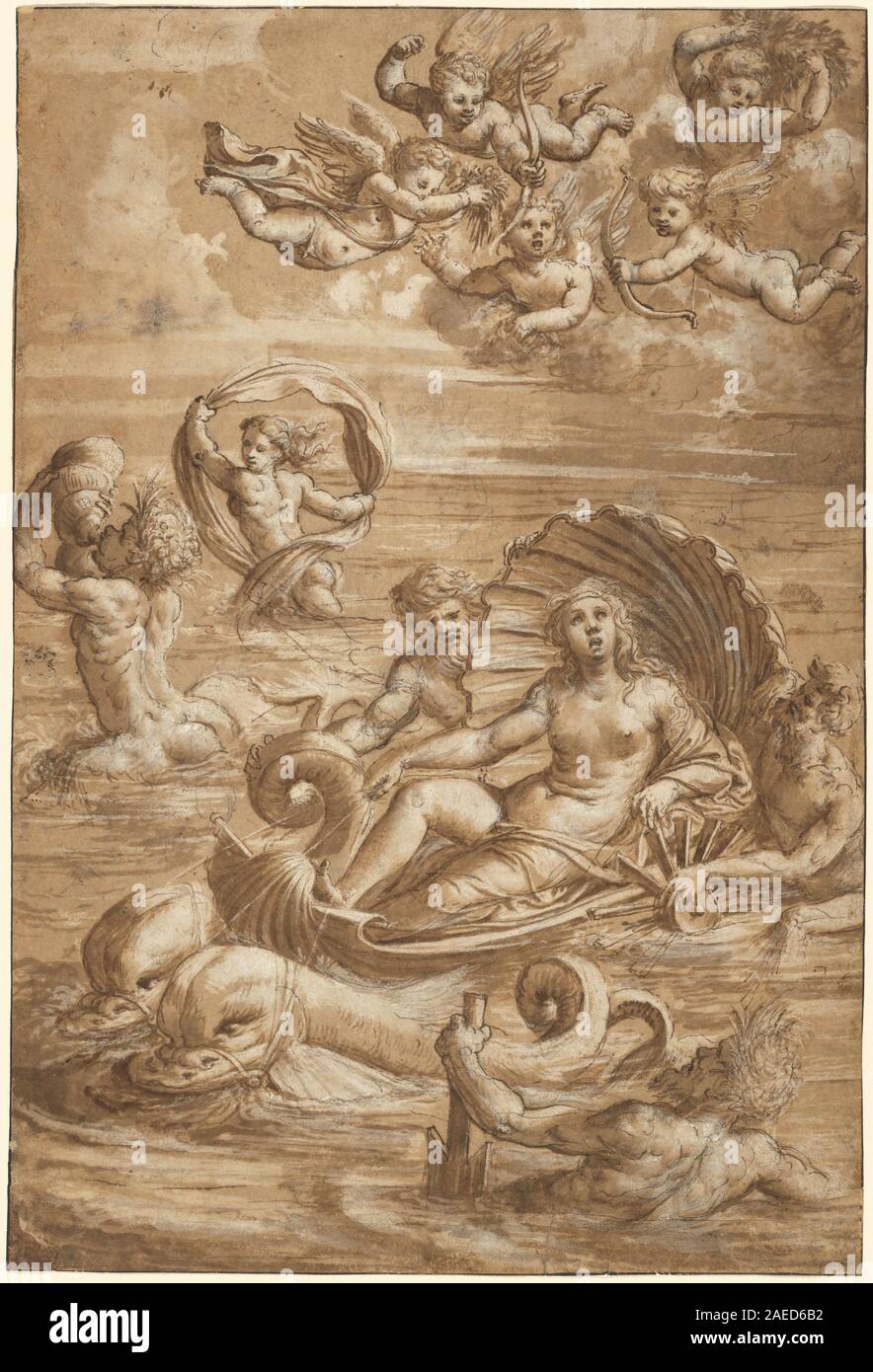 The Triumph of Galatea, painted by Girolamo da Treviso II around 1535 ...